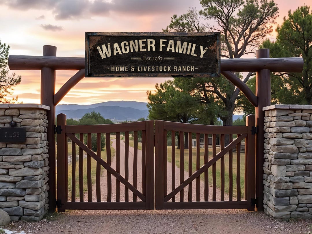 Personalized Ranch Gate Sign: Custom Metal or Canvas Farm Sign - Etsy