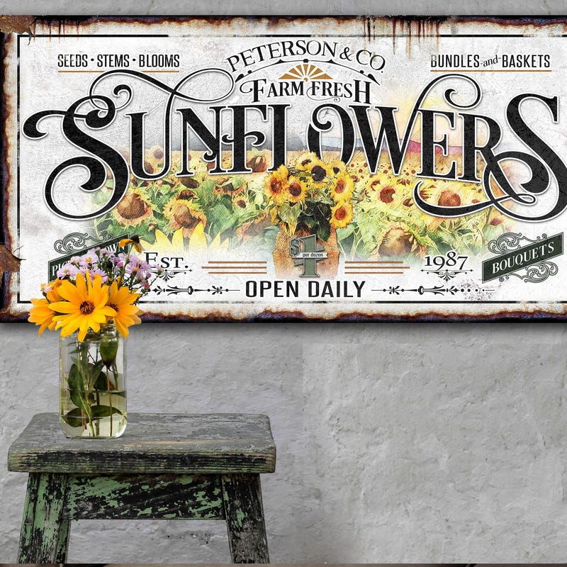Sunflower Porch Sign - Etsy