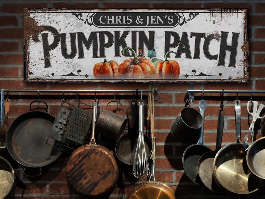 Pumpkin Patch Sign | Personalized Family Name Pumpkin | Rustic ...