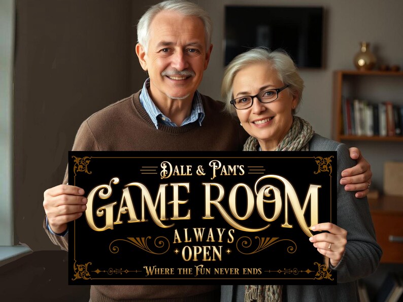 Personalized Game Room Sign: Custom Family Name, Vintage Bar Decor - Etsy