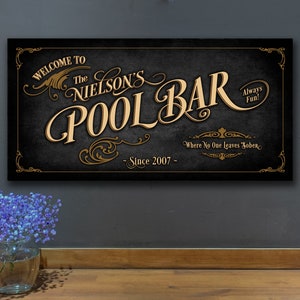 Pool Bar Sign Personalized, Bar Wall Decor, Personalized Bar Sign ...