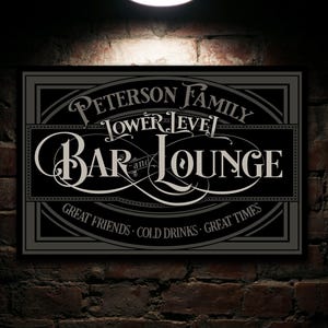 Lower Level Bar Sign | Custom Lower Level Bar Sign | Family Bar Sign ...