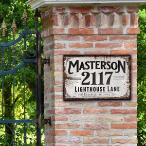 Custom Metal Farmhouse Address Sign | Personalized Family Name and ...