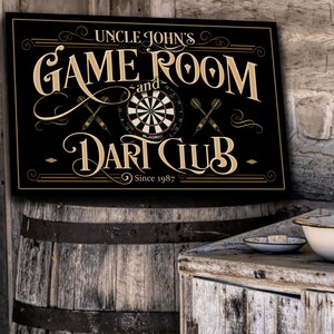 Personalized Game Room & Dart Club Sign | Custom Dart Club Sign ...