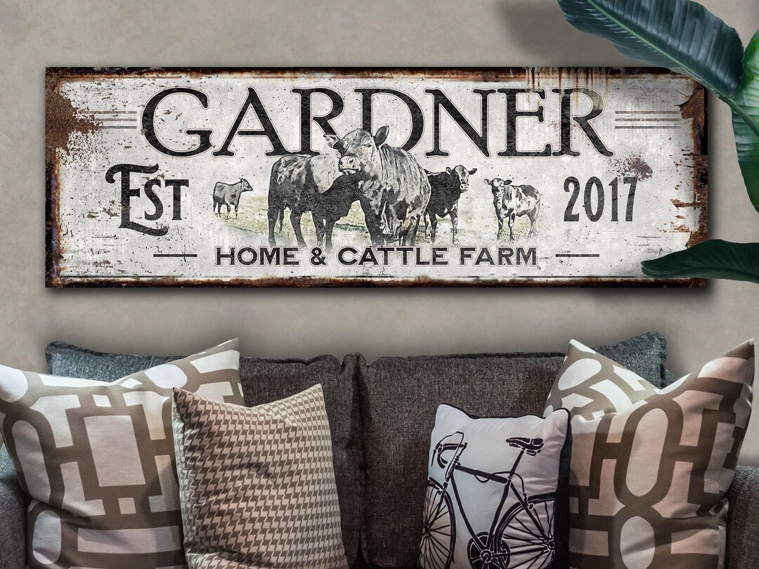 Ranch Sign | Angus Cattle Sign | Cow Sign | Cow Print | Cattle Wall Art ...