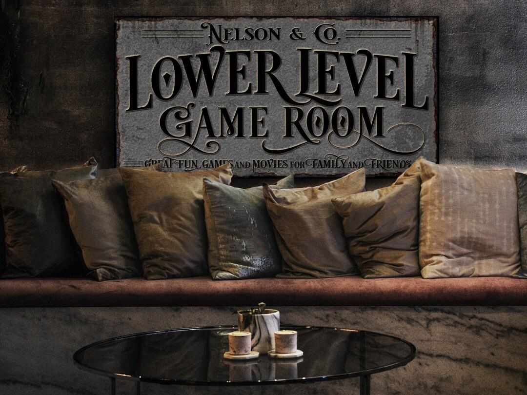 Lower Level Game Room Sign | Personalized Game Room Sign | Lower Level ...