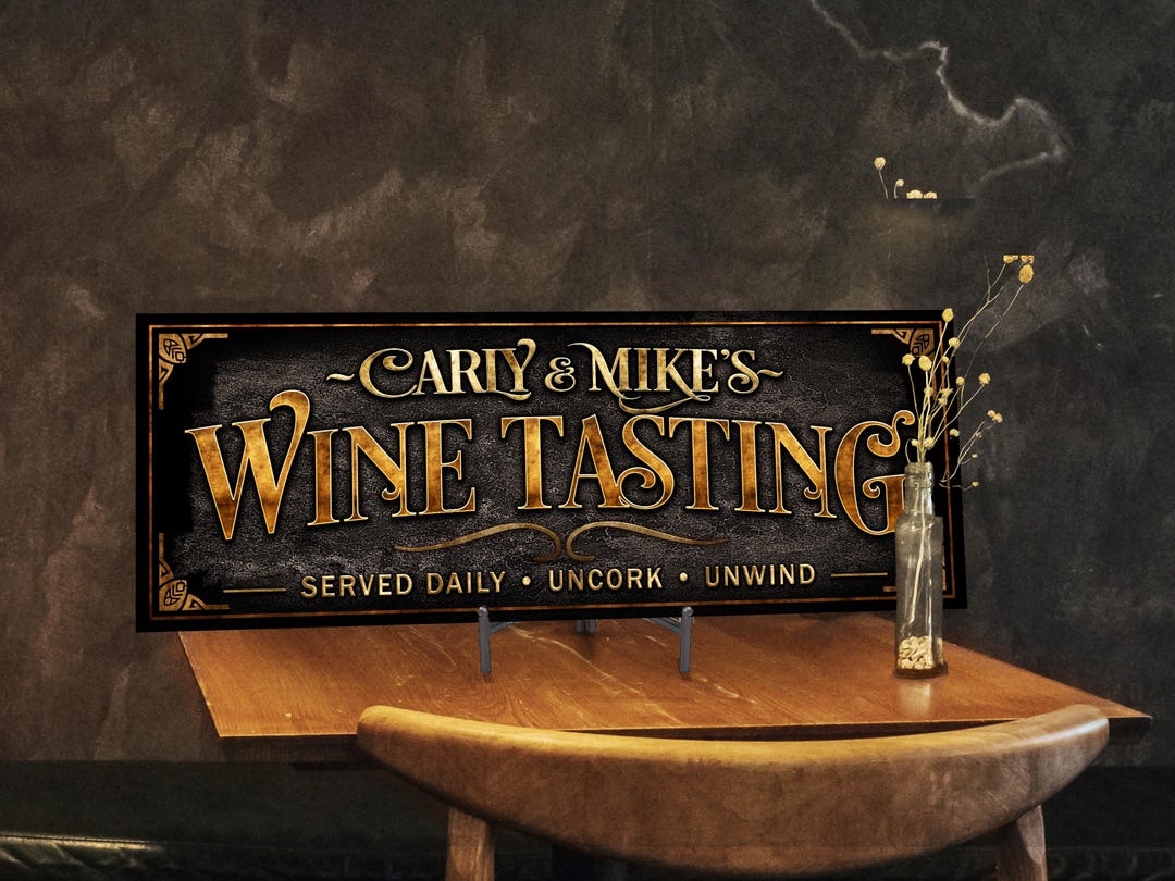 Personalized Wine Tasting Bar Sign: Custom Metal or Canvas Decor - Etsy