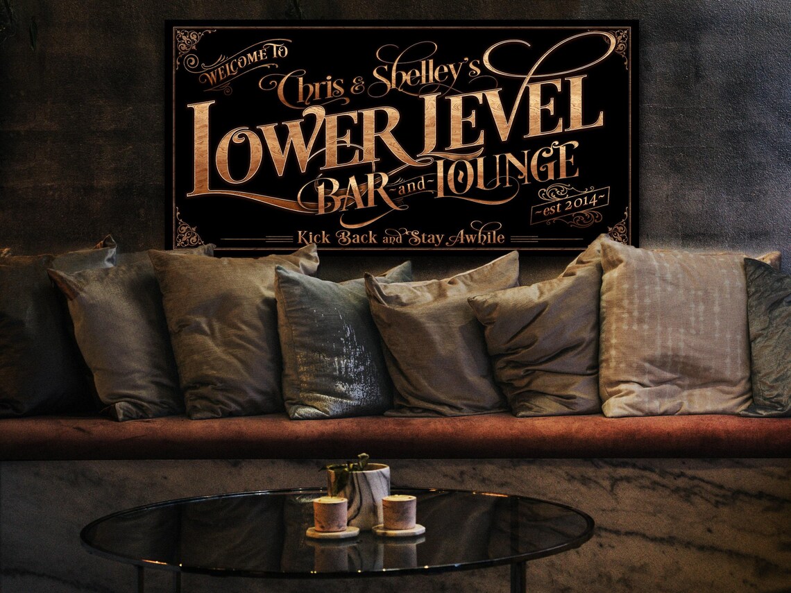 Personalized Lower Level Bar Sign: Modern Farmhouse Decor - Etsy