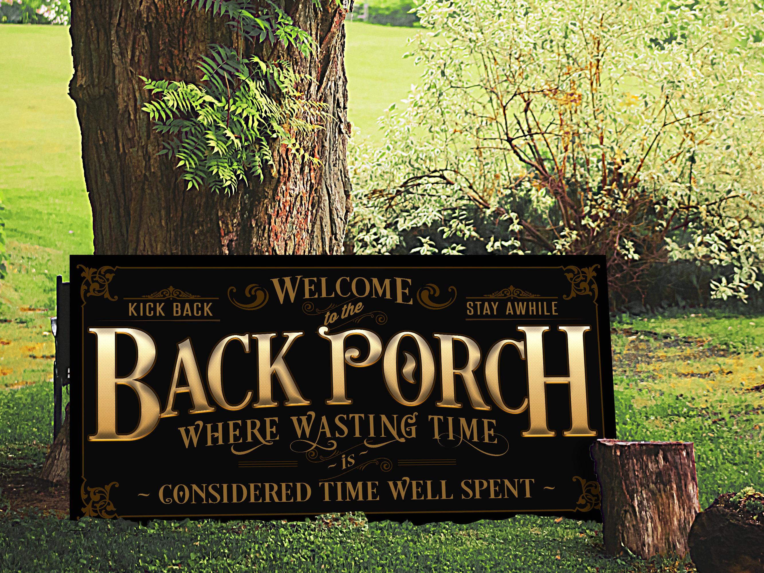 Back Porch Sign: Metallic Gold Letters, Farmhouse Decor - Etsy