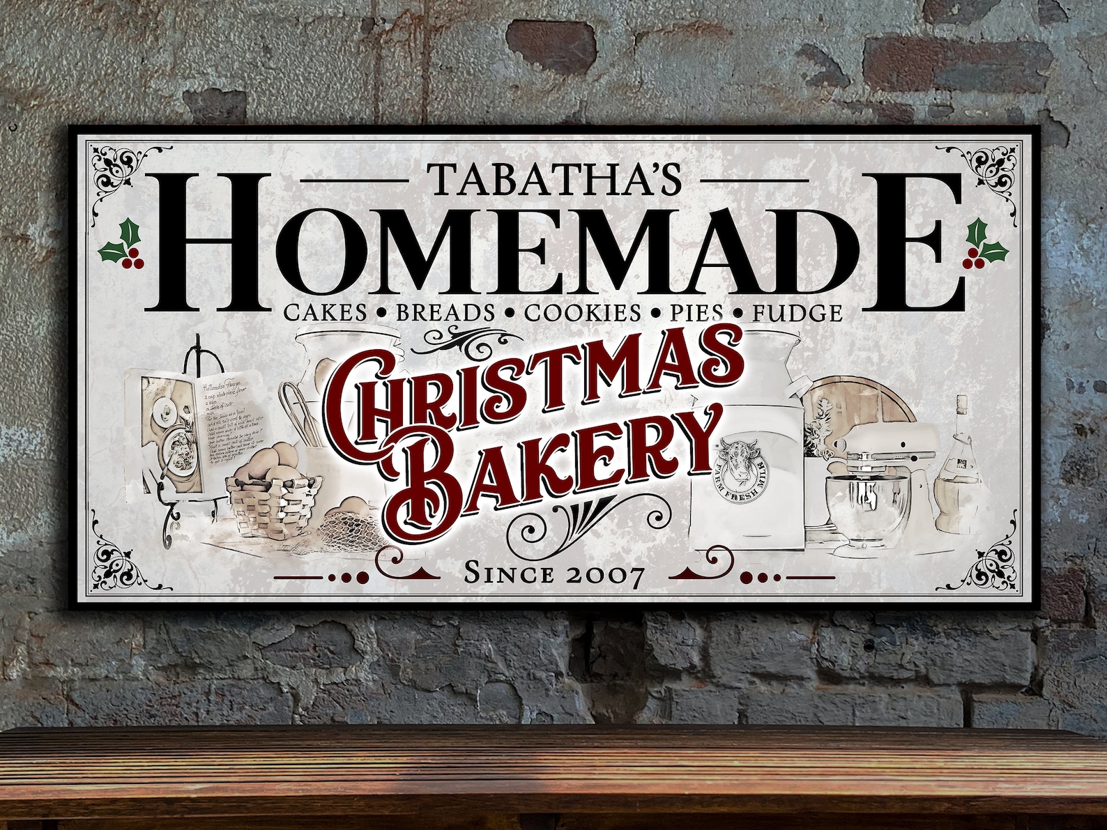 Kitchen Bakery Christmas Sign Christmas Decor Sign - Etsy