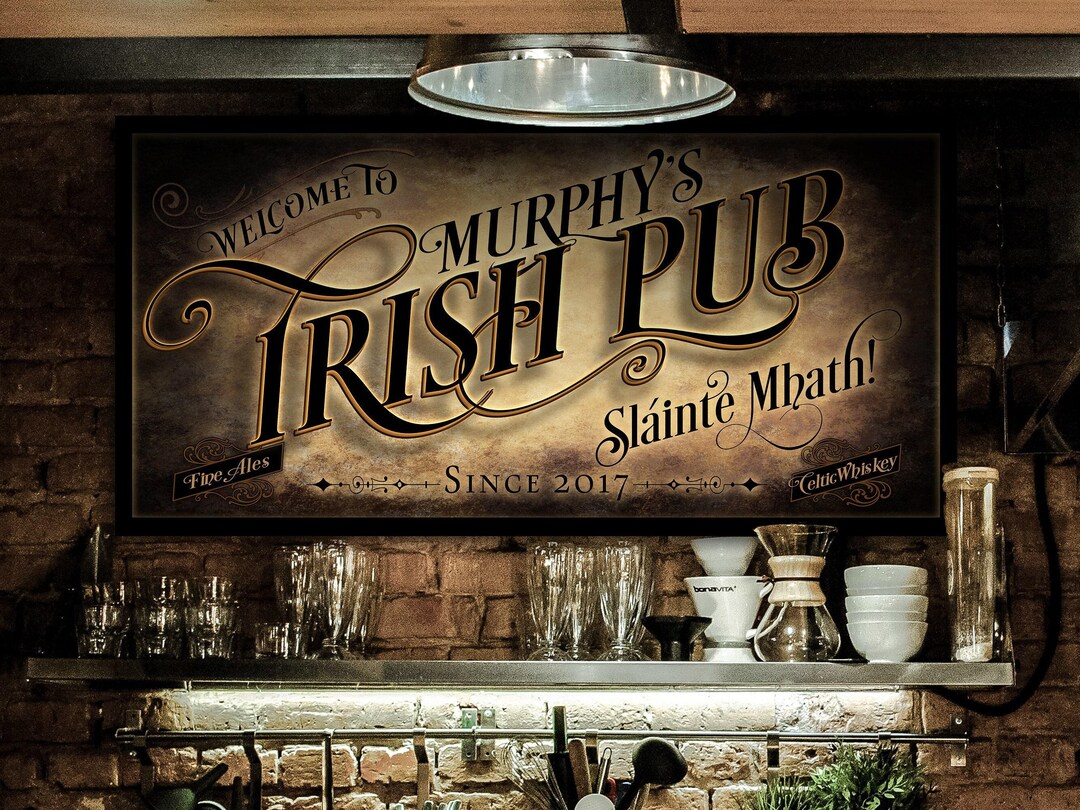 Irish Pub Bar Sign Personalized | Custom Bar Wall Decor | Personalized ...