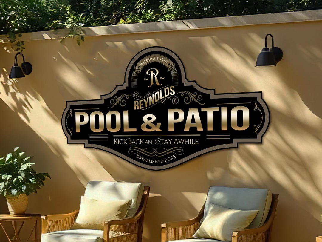 Pool & Patio Sign | Personalized Pool and Patio Sign | Metal Pool Sign ...