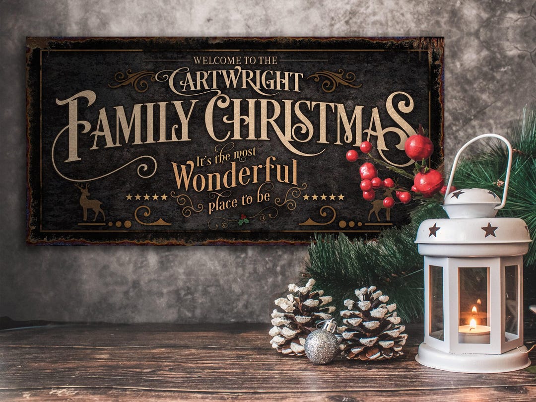 Personalized Family Christmas Sign: Rustic Farmhouse Decor - Etsy