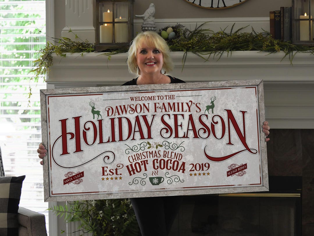 Rustic Christmas Sign | Bright Christmas Sign | Holiday Season Sign ...