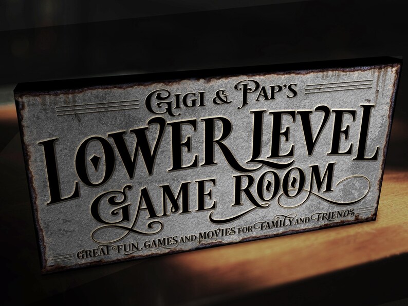 Personalized Game Room Sign: Rustic Metal Art, Man Cave Decor - Etsy