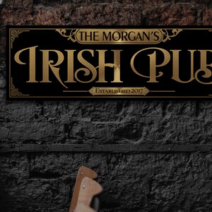 Classic Irish Pub Sign | Personalized Sign | Vintage Irish Pub Decor ...