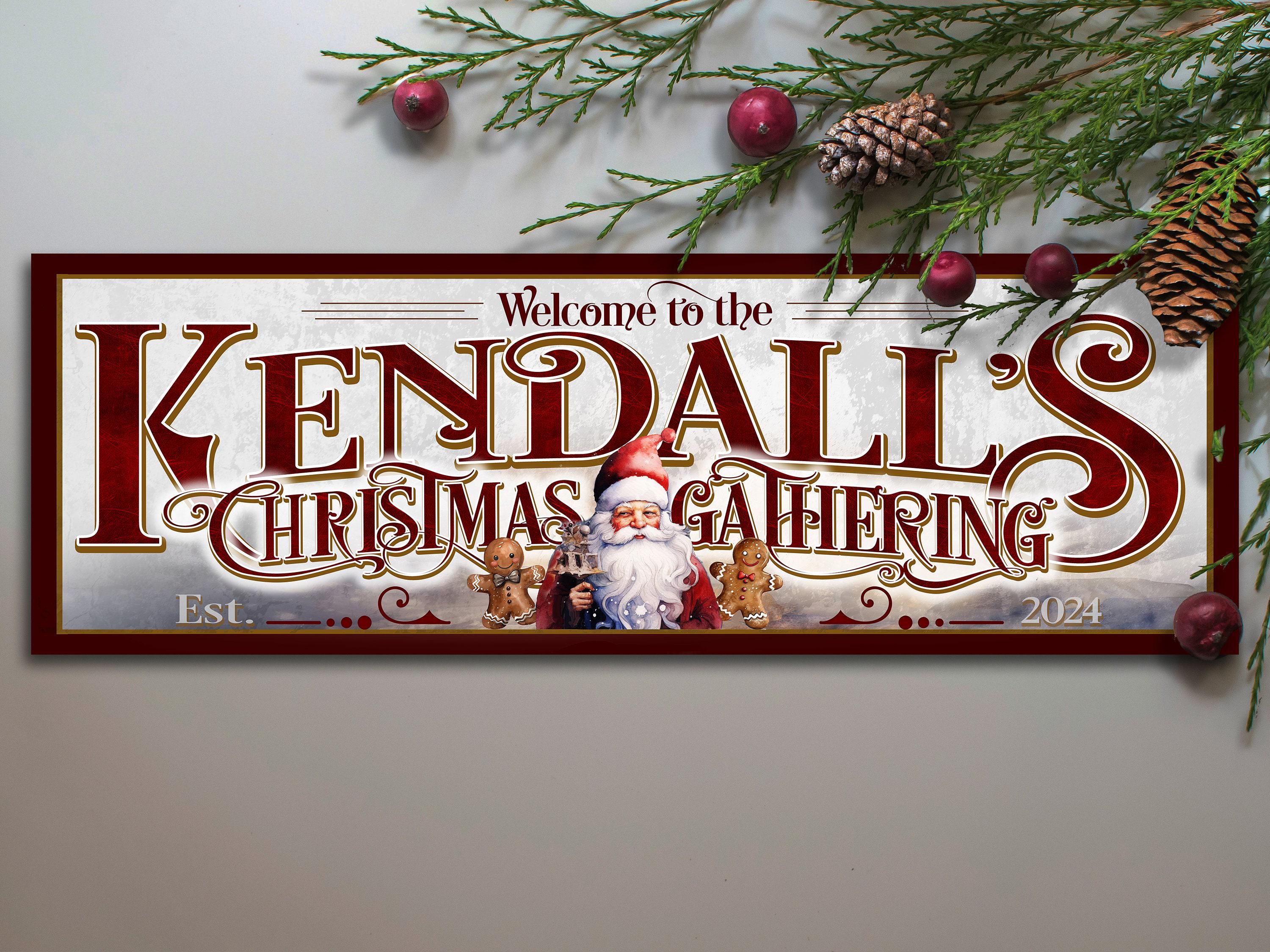 Personalized Family Christmas Sign: Vintage Santa Canvas or Metal - Etsy