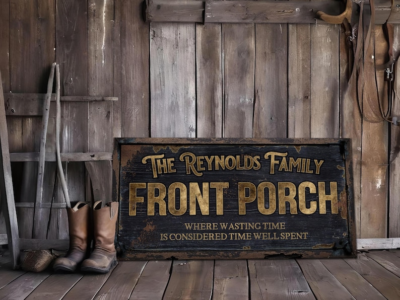 Personalized Family Name Porch Sign: Metal or Canvas - Etsy
