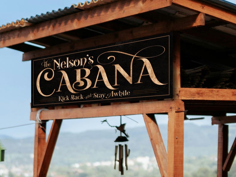 Personalized Cabana Sign: Custom Family Name, Patio Decor - Etsy