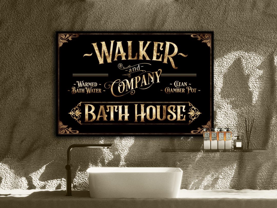 Personalized Bath House Sign: Vintage Farmhouse Bathroom Decor - Etsy