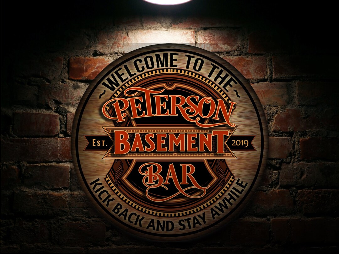 Personalized Basement Bar Sign Metal Signs Man Cave Wall Décor ...