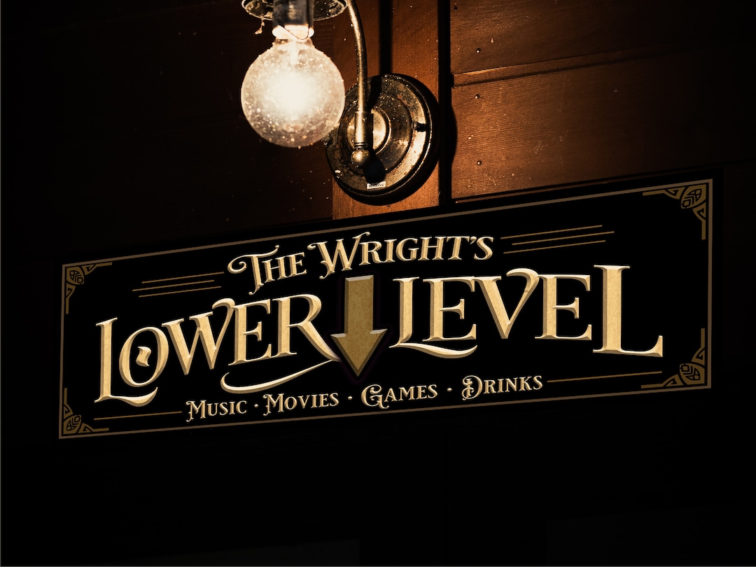 Custom Lower Level Sign With Personalized Family Name Custom Wall Decor ...