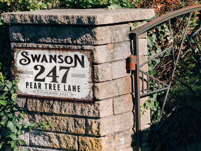 Custom Metal Farmhouse Address Sign: Personalized Family Name - Etsy