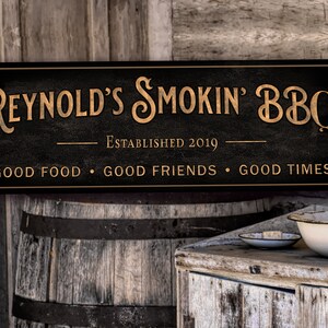 Personalized BBQ Sign Custom Family BBQ Grill Sign Custom Backyard ...