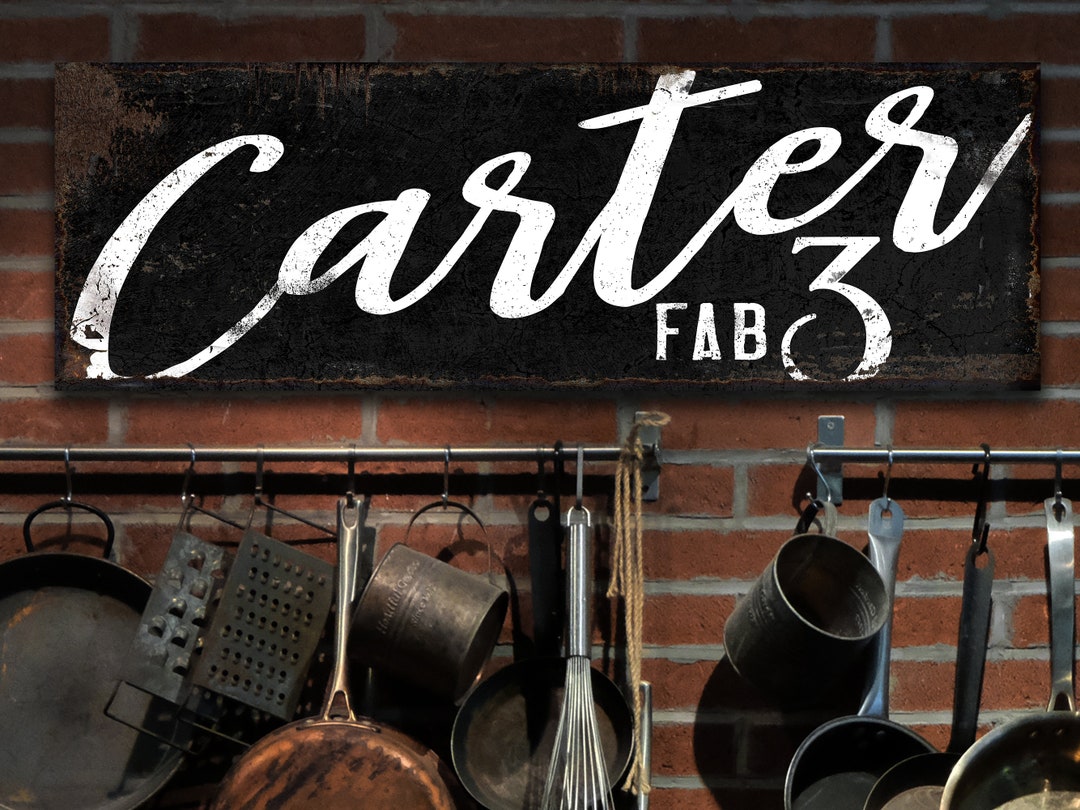 Fab Family Name Sign | Rustic Dark Version of Fab Sign | Personalized ...