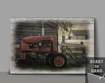 Red Tractor Painting - Etsy