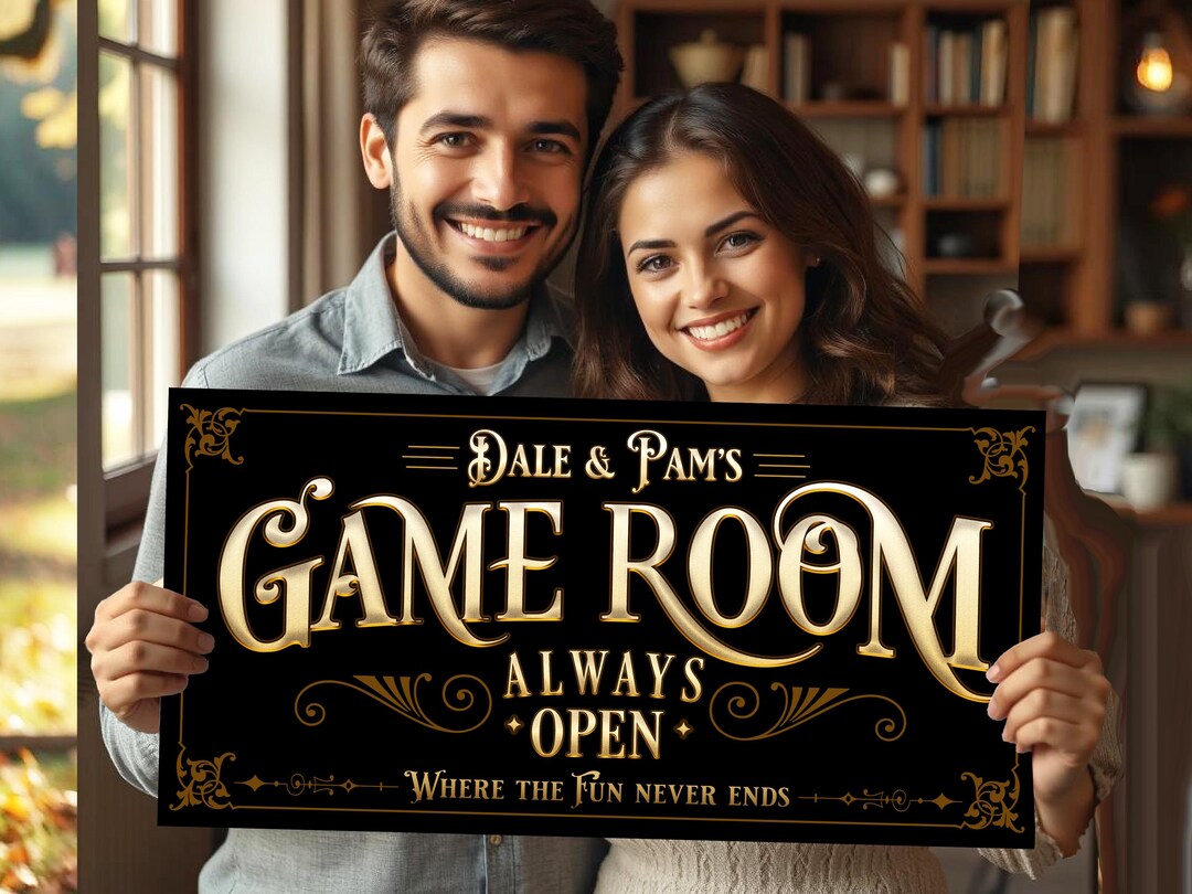 Personalized Game Room Sign: Custom Family Name, Vintage Bar Decor - Etsy