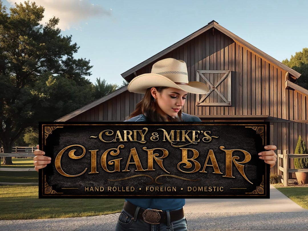Cigar Bar Sign | Vintage Cigar Sign | Personalized Cigar Parlor Sign ...