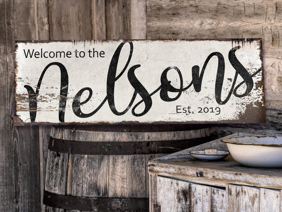 Vintage Rust Family Sign | Rustic Family Name Sign | Personalized ...