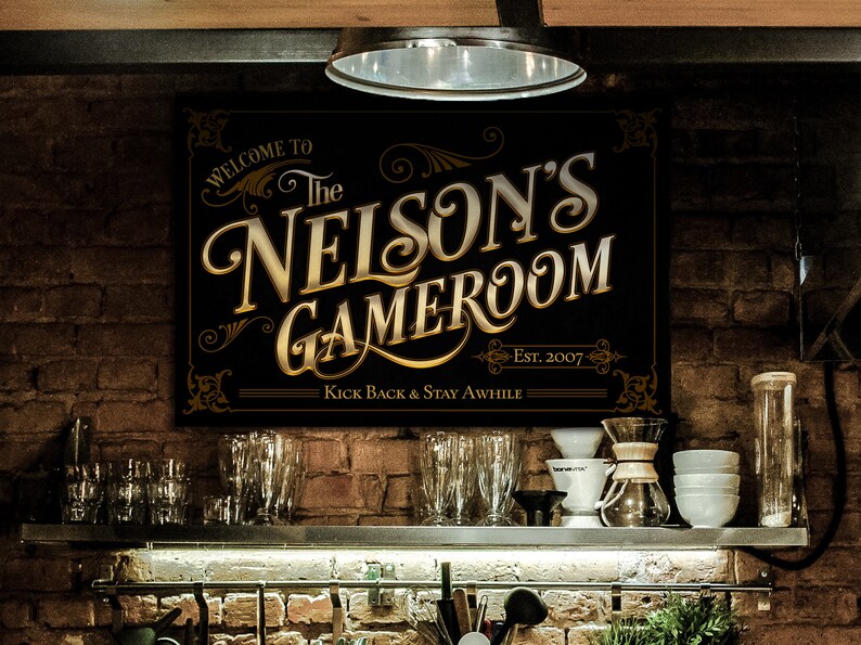 Custom Family Game Room Sign Personalized Family Gameroom - Etsy