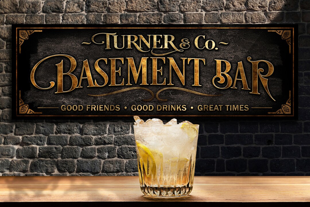 Personalized Basement Bar Sign, Family Bar Sign, Custom Basement Bar ...