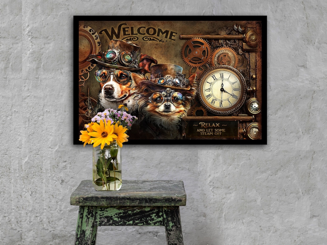 Steampunk | Steampunk Decor | Steampunk Metal Wall Art| Steampunk Puppy ...