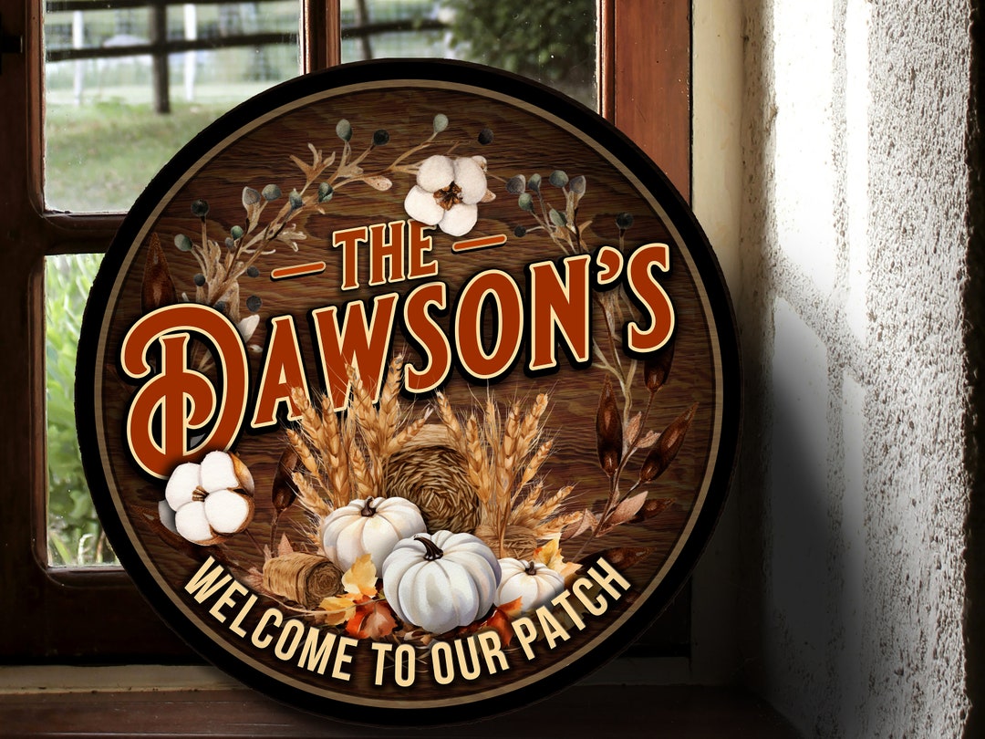 Personalized Metal Pumpkin Patch Sign: Fall Family Name Decor - Etsy