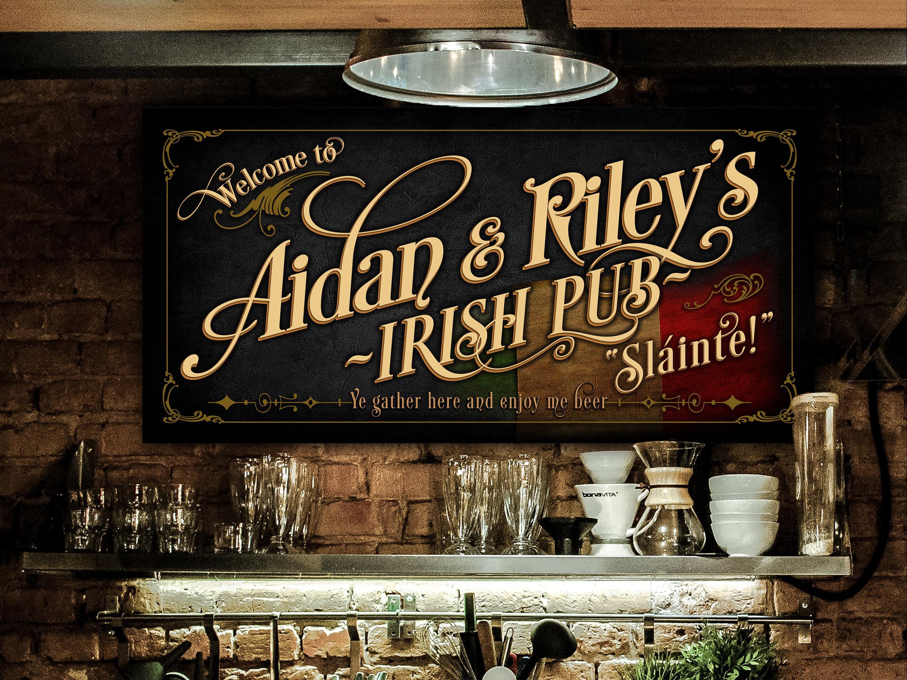 Personalized Irish Pub Sign: Vintage Bar Wall Decor - Etsy