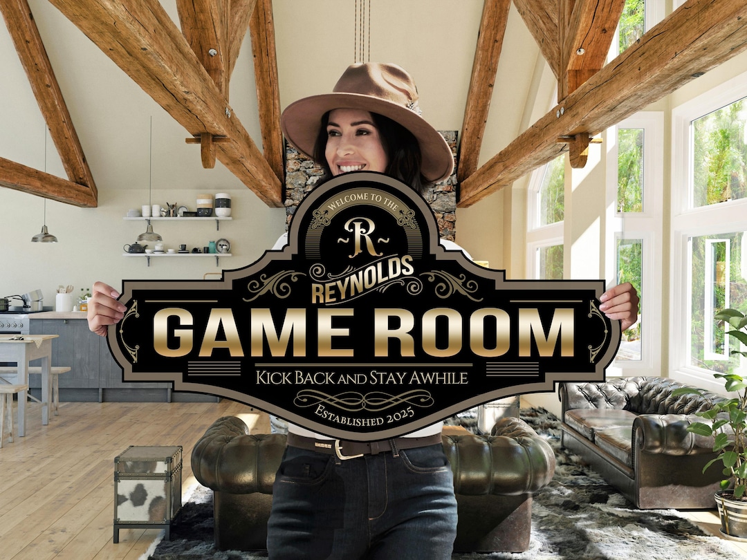 Personalized Metal Game Room Sign: Custom Family Name Decor - Etsy