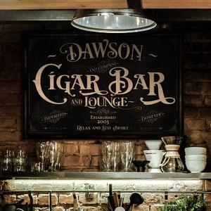 Personalized Cigar Bar Sign | Cigar Bar and Lounge Sign | Cigar Lounge ...