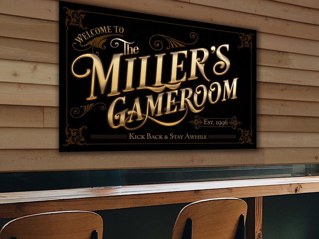 Custom Family Game Room Sign Personalized Family Gameroom - Etsy
