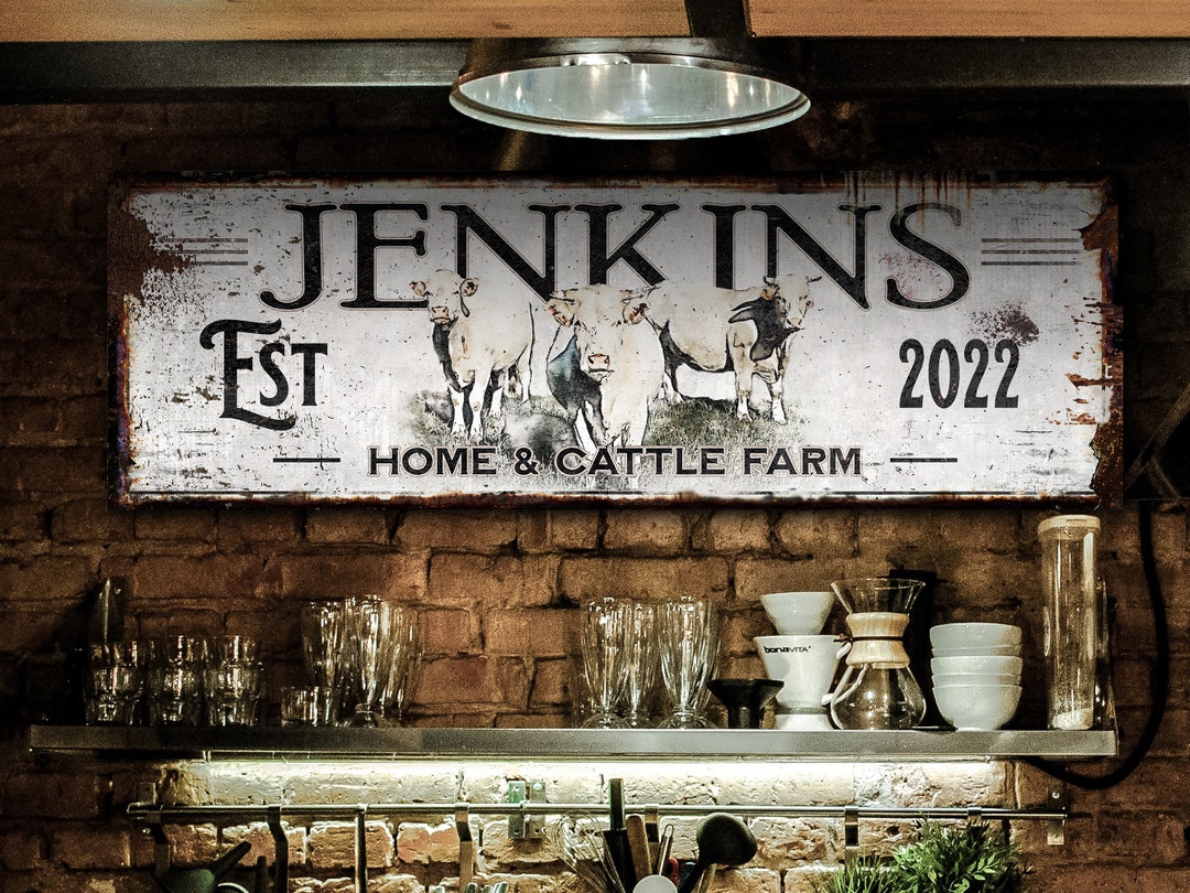 Ranch Sign | Charolais Cattle Sign | Cow Sign | Cow Print | Cattle Wall ...