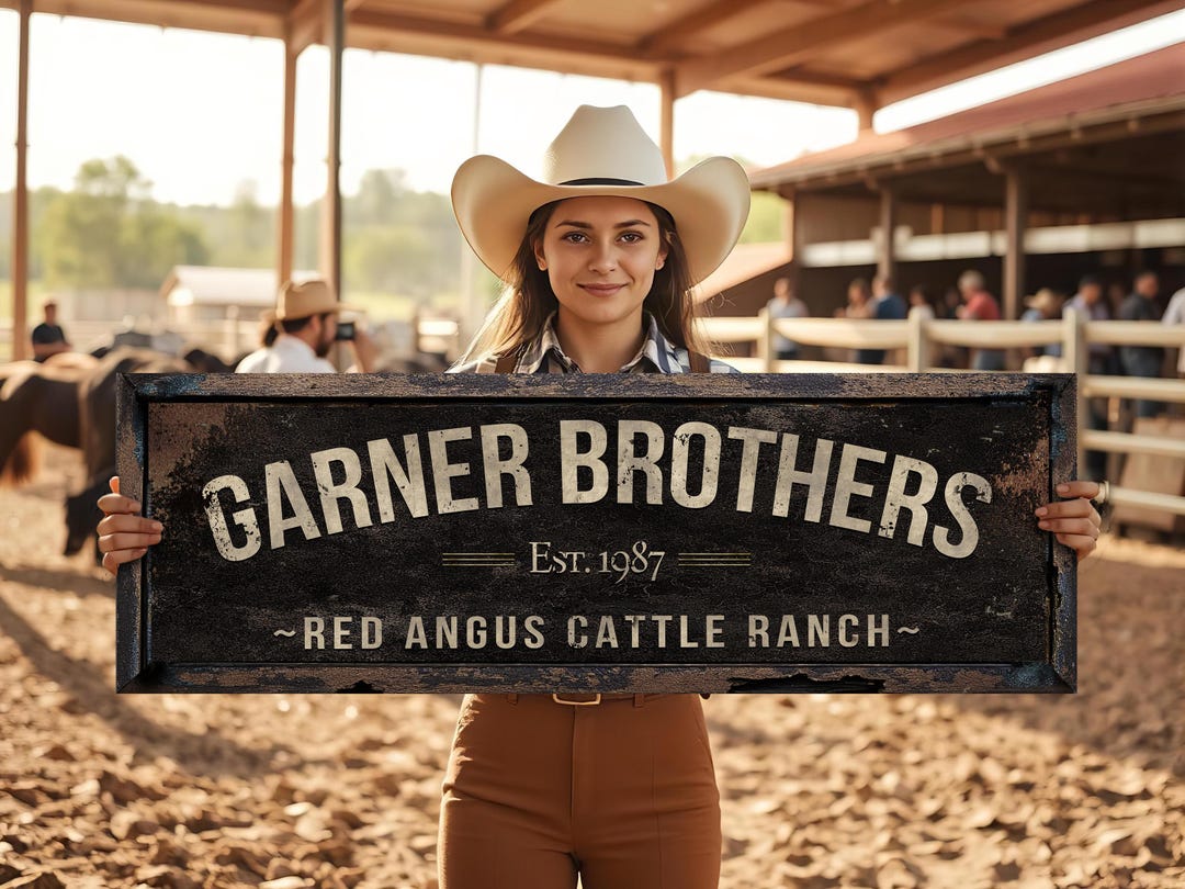 Custom Red Angus Ranch Sign: Metal Farm Gate Decor - Etsy