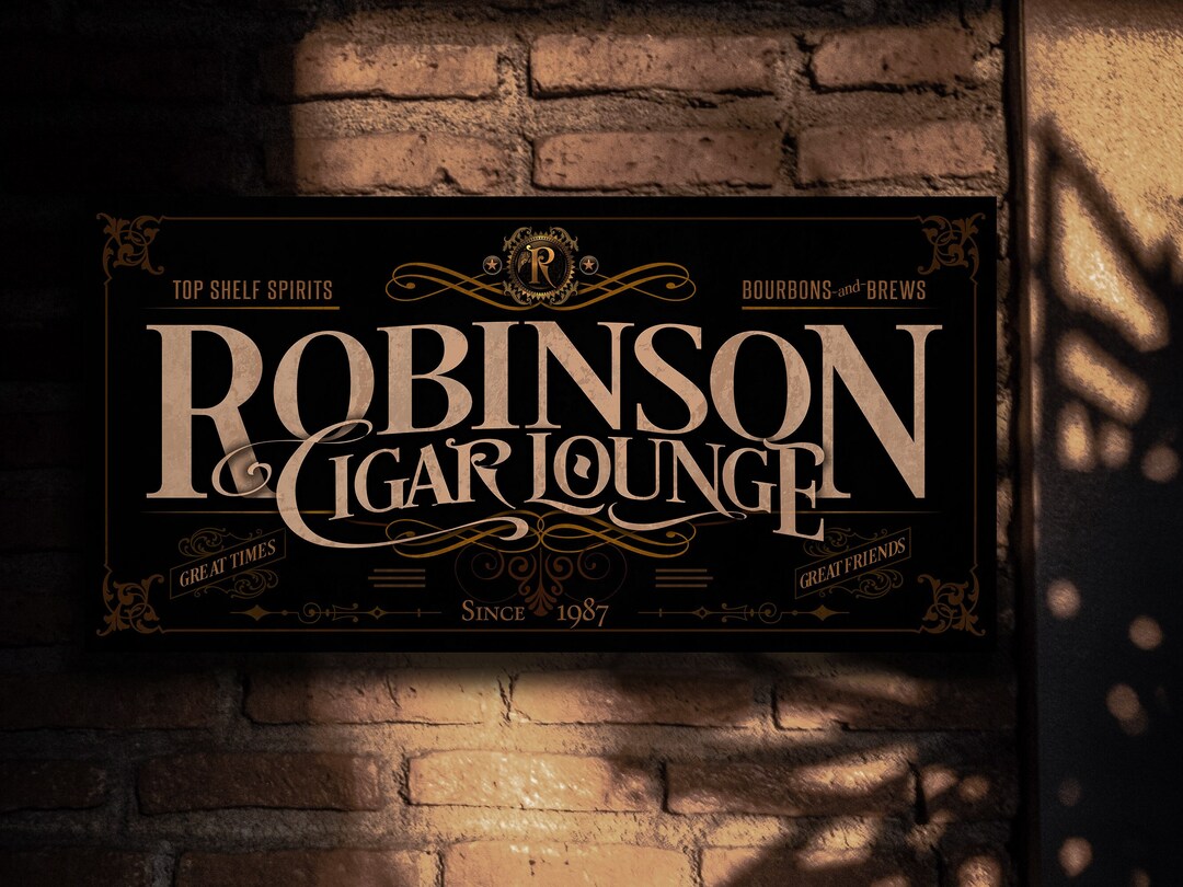 Cigar Bar Sign Personalized Cigar Lounge Sign Cigar Parlor Sign Family ...