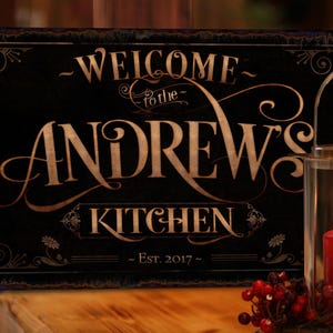 Personalized Family Name Kitchen Sign: Rustic Farmhouse Decor - Etsy