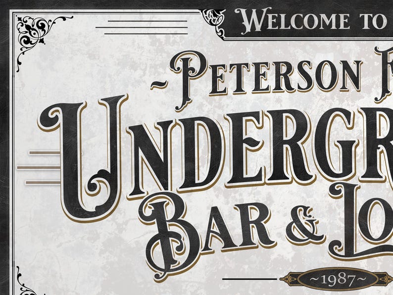Personalized Underground Bar & Lounge Sign: Family Name Metal or Canvas ...
