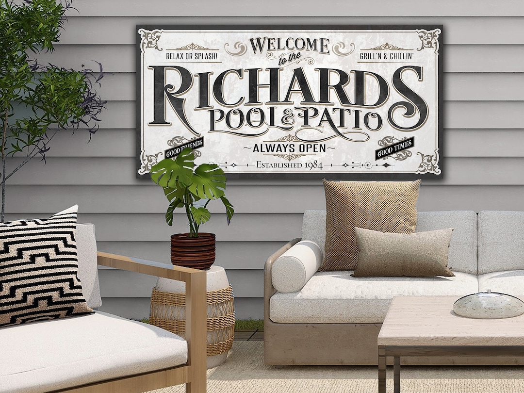 Personalized Pool & Patio Sign | Customized Pool Sign | Large ...