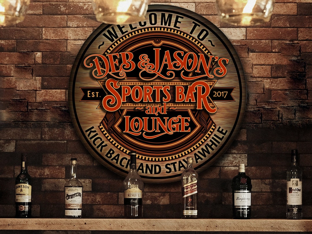 Personalized Sports Bar Sign | Round Bar Signs | Man Cave Wall Décor ...