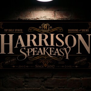 Speakeasy Bar Sign | Personalized Speakeasy Sign | Speakeasy Lounge ...