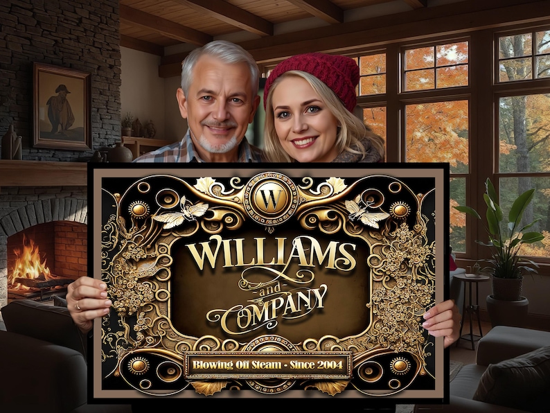 Custom Steampunk Family Name Sign: Metal or Canvas Wall Art - Etsy